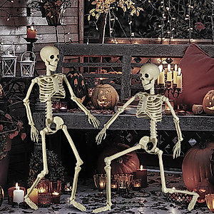 XONOR Halloween Skeleton Full Body Posable Joints , 3ft Human Skeleton Decorations for Party Haunted House Supplies (1pc)