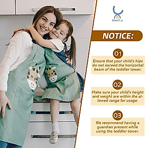 XIHAToy 3-in-1 Standing Tower for Kids Kitchen Tower for Toddlers Children Kids Stool Helper Folded Step-Up Toddler Helper with Chalkboard (Natural)