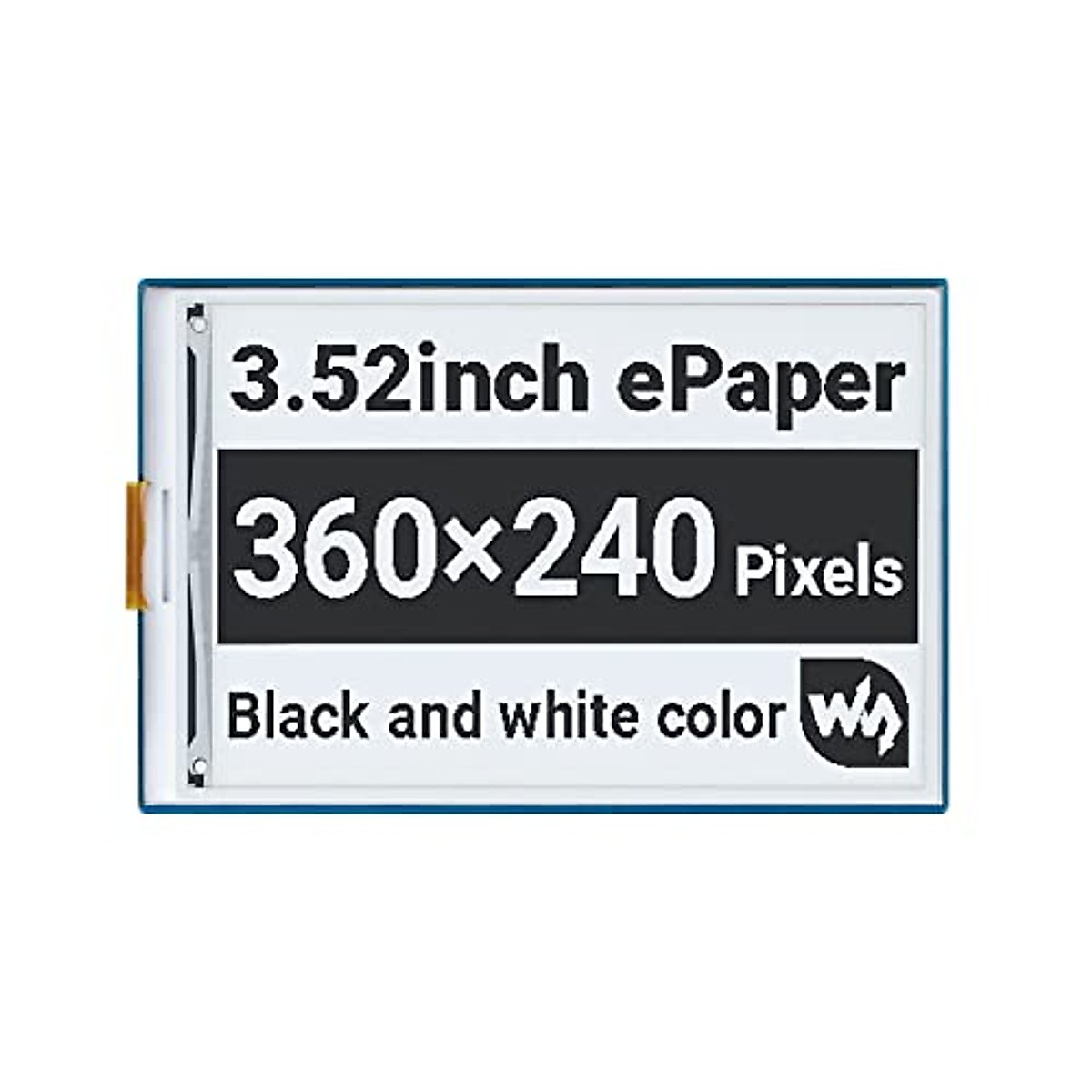 Waveshare 3.52inch E-Paper HAT Compatible with Raspberry Pi 4B/3B+/3B/2B/B+/A+/Zero/Zero W/WH/Zero 2W Supports Jetson Nano 360 × 240 Resolution SPI Interface Black/White Dual Colors