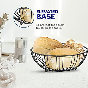 RICCLE Fruit Basket For Kitchen Counter - 2 Tier Fruit Basket With Banana Hanger - Double Layer Metal Wire Fruit Bowl For Kitchen Countertop - Two Tiered Fruit Holder For Produce, Vegetables, Kitchen