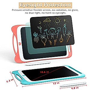 Jasonwell Kids Drawing Pad Doodle Board 12'' Colorful Toddler Scribbler Board Erasable LCD Writing Tablet Light Drawing Board Educational Learning Toys Gift for 2 3 4 5 6 7 8 Year Old Girls Boys