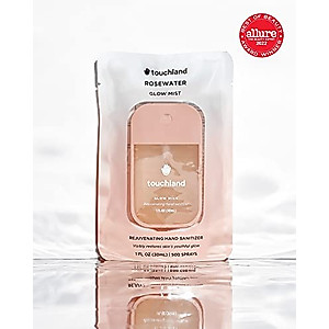 Touchland Glow Mist Rejuvenating Hand Sanitizer | Rosewater Scented | 500-Sprays each, 1FL OZ (Set of 1)
