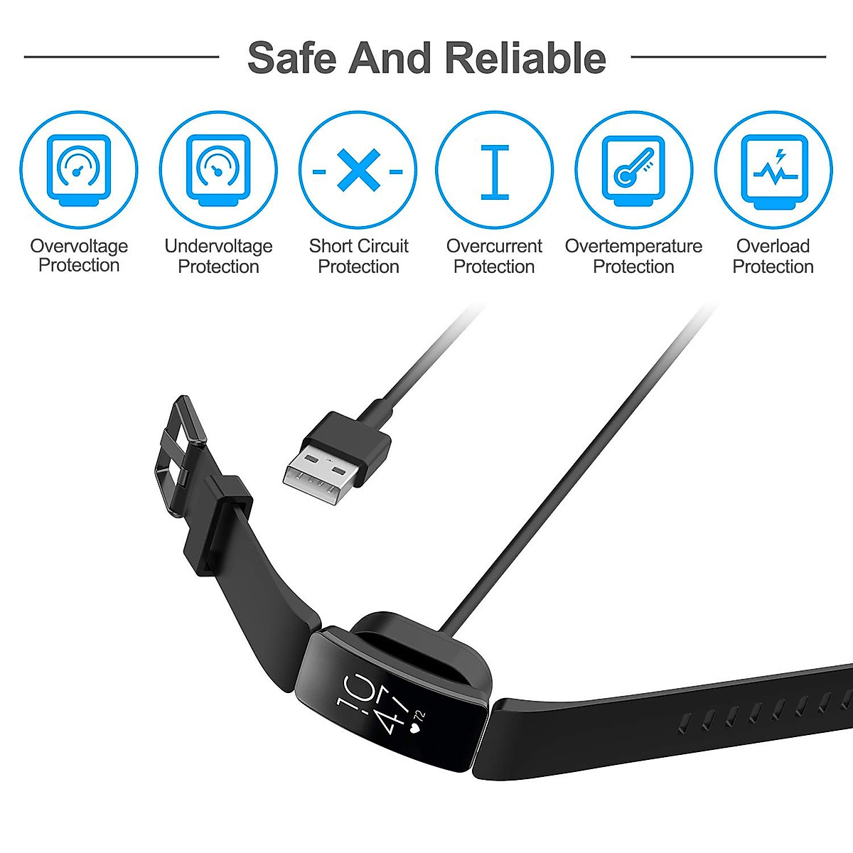 2 Pack Charger Cable for Fitbit Inspire HR and Fitbit Inspire Smartwatch, Replacement USB Charging Charger Cord for Fitbit Inspire/Fitbit Inspire HR (3.3ft/0.5ft)