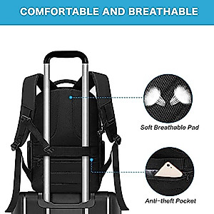 MOSISO Neoprene Sleeve Bag with Small Case Compatible with 13-13.3 inch Laptop & 15.6-16 inch Waterproof Hardshell Laptop Backpack with USB Charging Port, Black