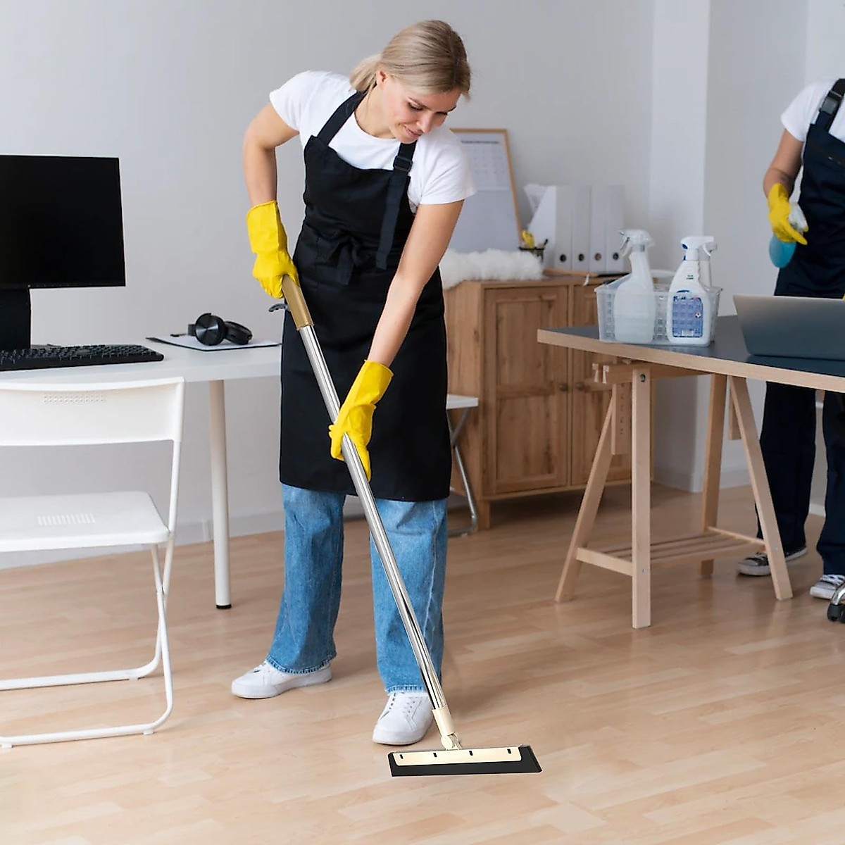 Generic Brooms and Dustpans Set - 3 Pieces Magic Broom Set, Sweeping Magic Broom, Dust Pan and Broom with Long Handle,Home Kitchen Room Lobby Indoor Floor Cleaning Broom and Dustpan Set for Home