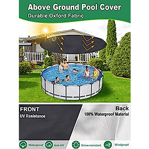 Round Pool Cover 8 FT, Pool Covers for Above Ground Pools, Durable Solar Pool Cover, Cold and UV Resistant Pool Winterizing Kit, Includes Winch and Cable for Easy Installation