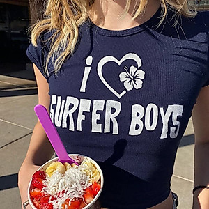 Y2K Academia Graphic Crop Top Letter Pattern Short Sleeve Tee Slim Fit Sweet Shirt Fairy Grunge 90s Summer Streetwear