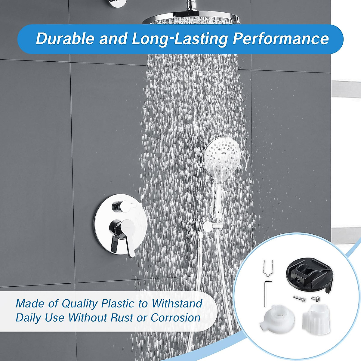 YAFIYGI 7Pcs Shower Handle Adapter Plastic Kit Compatible with Moen Posi-Temp Single Handle Tub Faucet Valve Handle Replacement Kit for 116653 Shower Handle Replacement Adapter Kit