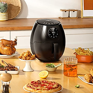 Willz Digital Air Fryer with 6 Pre-Set Cooking Programs & Precise Temperature Control, Non-Stick Basket and Dishwasher-Safe, 60 Minutes Timer, 3.5 Qt, Black