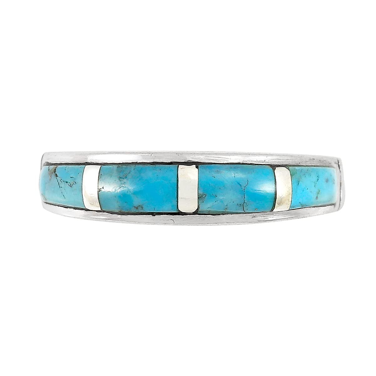 Turquoise Ring Sterling Silver 925 Genuine Gemstones Size 6 to 11 (Turquoise) (10)