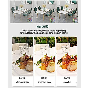 LED Chandelier Lighting Fixture Dimmable Pendant Light with Remote Control Modern Flush Mount Chandelier Adjustable Kitchen Island Hanging Lamp Painting Lamp for Dining Table Office Bedroom (Gold)