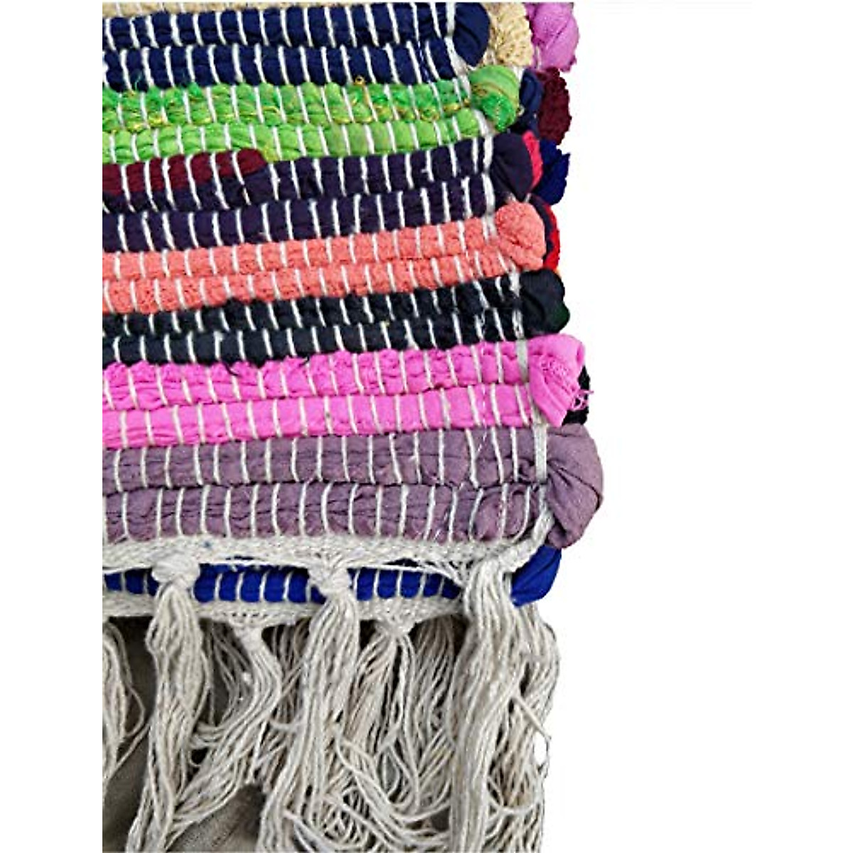 About Home Handwoven Multicolored Rag Rug for Living Room, Kitchen Floor 20"x 32"