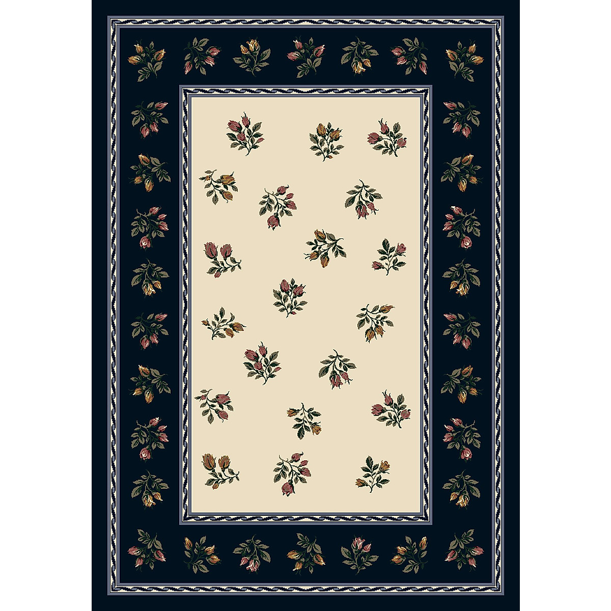 Milliken Signature Francesca 4887C / 12000 Sapphire 3'10" x 5'4" Oval Area Rug