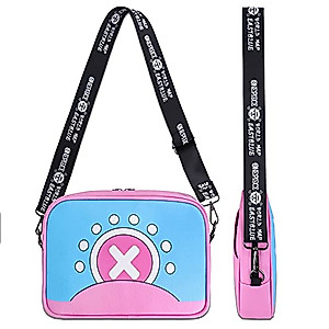 Roffatide Anime One Piece Crossbody Bag Tony Tony Chopper Small Shoulder Bag Sling Bag Girls Crossbody Handbag Pink