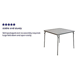 Flash Furniture Folding Card Table - Gray Foldable Card Table Square - Portable Table with Collapsible Legs