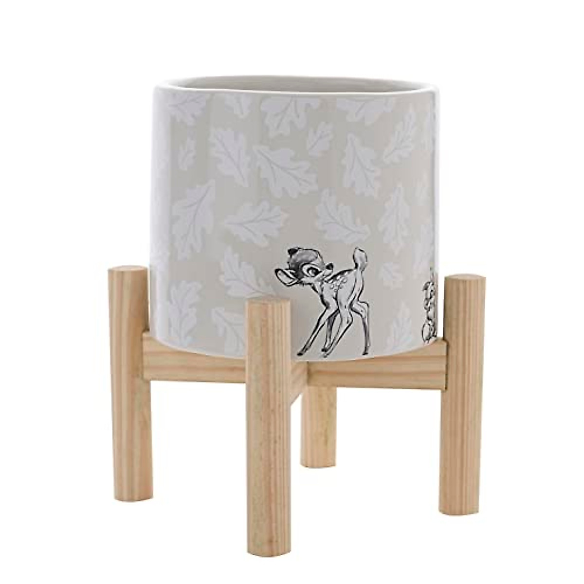 Happy Homewares Forest Friends Bambi and Thumper Planter with Wooden Stand - an Adorable Rustic Planter - Officially Licensed