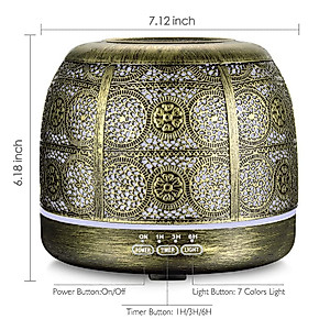 ARVIDSSON 500ml Essential Oil Diffusers for Large Room, Metal Diffusers for Essential Oils, Ultrasonic Aromatherapy Diffuser for Home Office, Gift for Women and Men