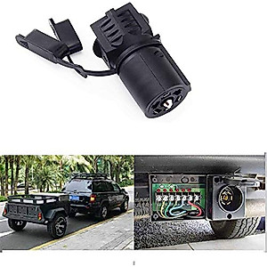 Super repairman 7 Pin Round to 4 Pin 5 Pin Flat Blade Trailer RV Boat Adapter Plug