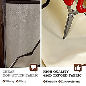 JMLHMXC 6 Pockets- Shoe Organizer Hanging,Space Saving, Used with Our Double Layer Shoe Rack, Hook and Loop Fasteners,31.3×12.6 Khaki