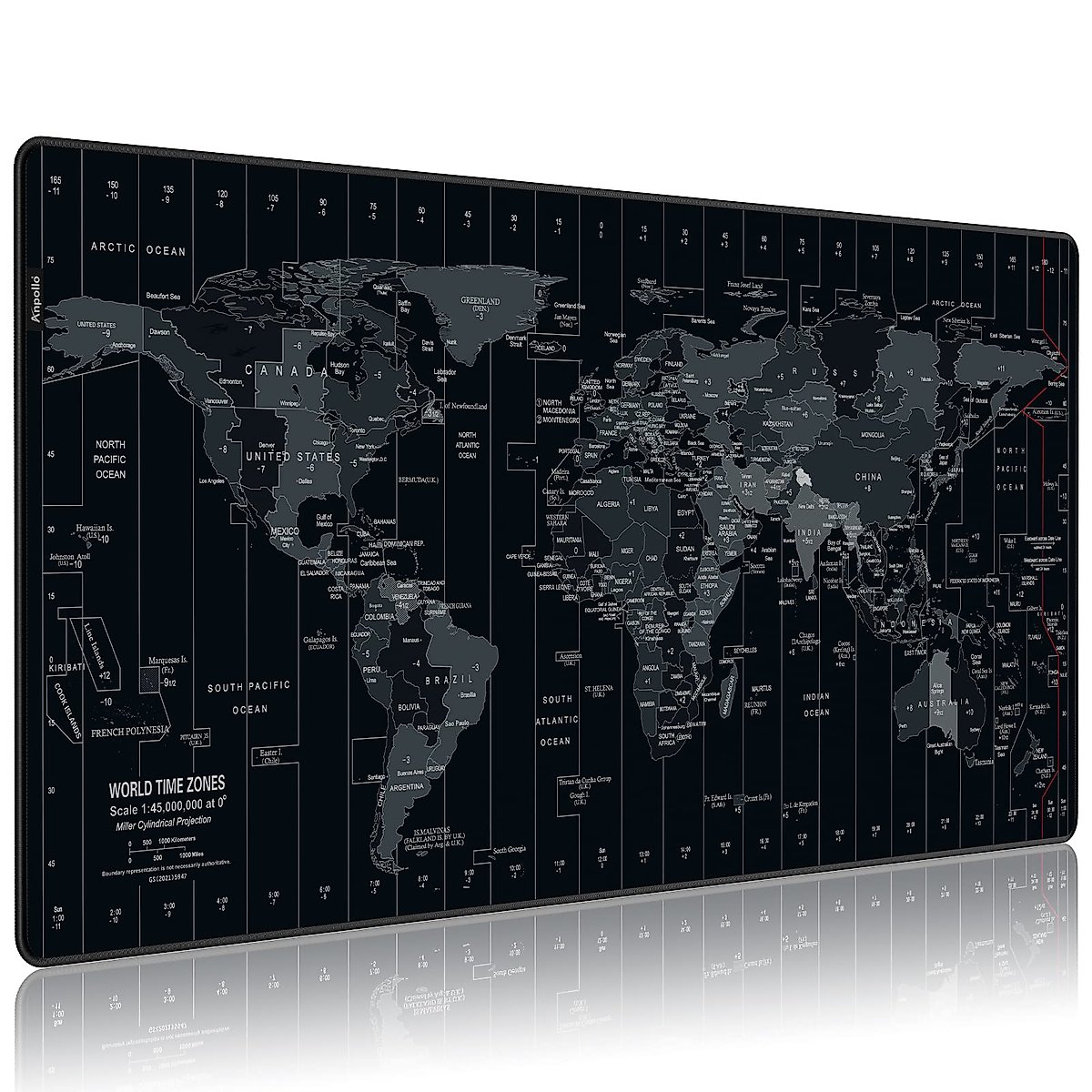Anpollo Extended Speed Gaming Mouse Pad Large Size 35.4 X 15.7X 0.12inches Desk Mat Mousepad with Personalized Design - World Map