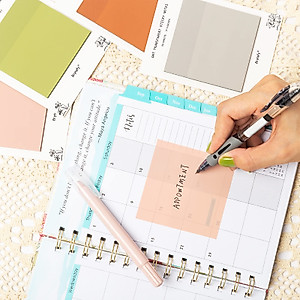 Earth Tone Transparent Sticky Notes, Set of 4 Pads 3''x3” Clear Sticky Tabs, Translucent Page Flags, Planner Accessories, Bible Journaling Study Office School Supplies (Earth Tone)