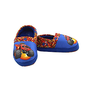 Blaze and The Monster Machines Boys Toddler Plush Aline Slippers (11-12 M US Little Kid, Red/Blue)