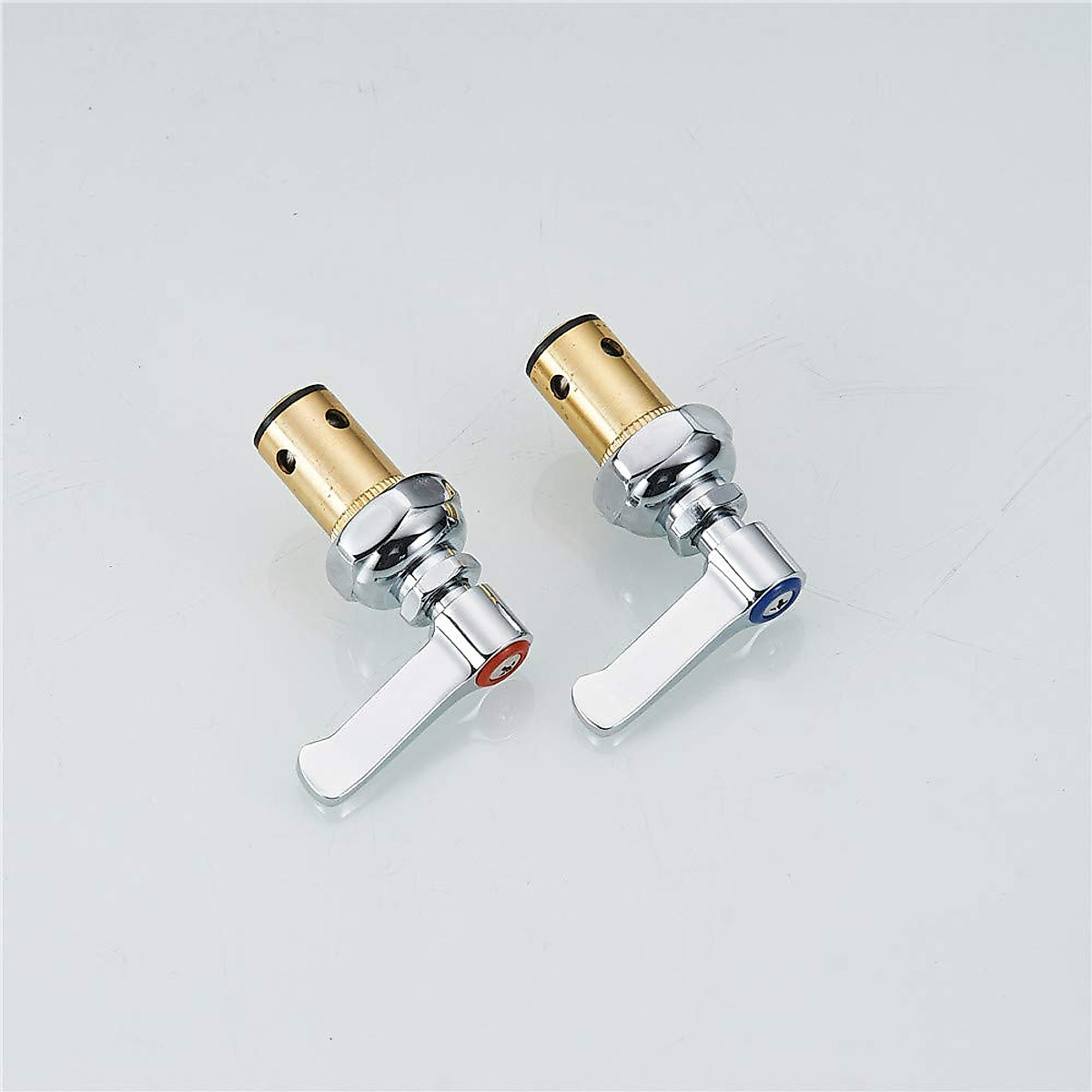 Weirun Brass Spindle Assembly Faucet Handle for Eterna Valve Replacement Commercial Pre Rinse Kitchen Sink Faucet Wall Mount Chrome fit for T&S Faucets