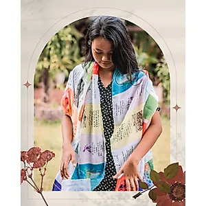 Joy Prayer Scarf - Large, Lightweight Prayerfully Made Bible Verse Shawl, 35x70", Colorful Uplifting, Meaningful Faith Gift (Scarf Only)