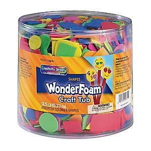 Chenille Kraft Wonderfoam Colors May Vary Shape Decorative Foam Shape, Colors and Size Varies, 0.5 lb Tub, Pack of 3000