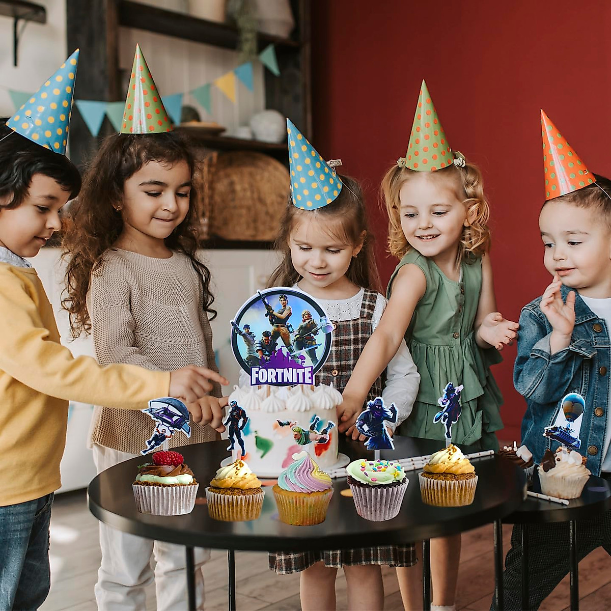 7 pcs Exquisite Acrylic Video Game Birthday Cake Toppers for Boys Girls Gamers' Birthday, Designed for Game Lovers, Game Party Decorations Supplies