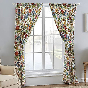 Greenland Home Astoria Curtain Panel Set, 84-inch L, White