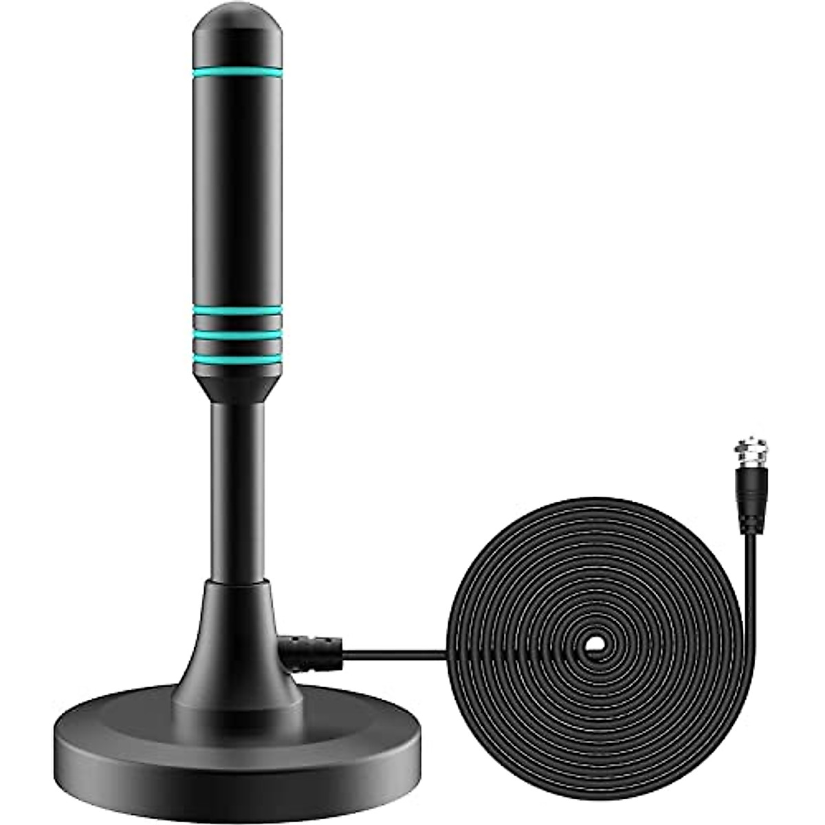 TV Antenna-Indoor Outdoor Digital HDTV Antenna with Magnetic Base, 50+ Miles Range,10ft Coax Cable Amplifier Signal Booster, Support 4K 1080P for All TVs