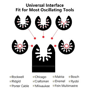 105 Pack Oscillating Saw Blades,VRKET Quick Release Multitool Blades Kit,Oscillating Tool Sanding Pads Kit,Universal Oscillating Tool Blade for Dewalt,Milwaukee,Makita,Bosch,Ryobi,Rockwell