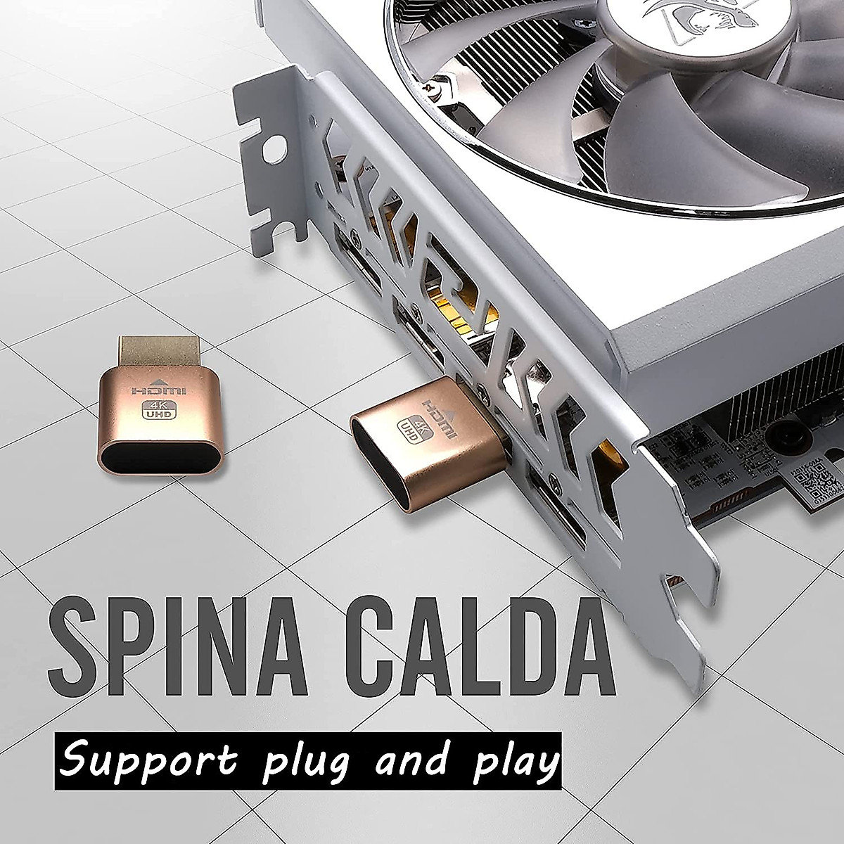 143 Graphics Card Virtual Display, Fake Load VGA Analog Camouflage HD Lock Screen Virtual Display,DispalyPort Headless Ghost Display