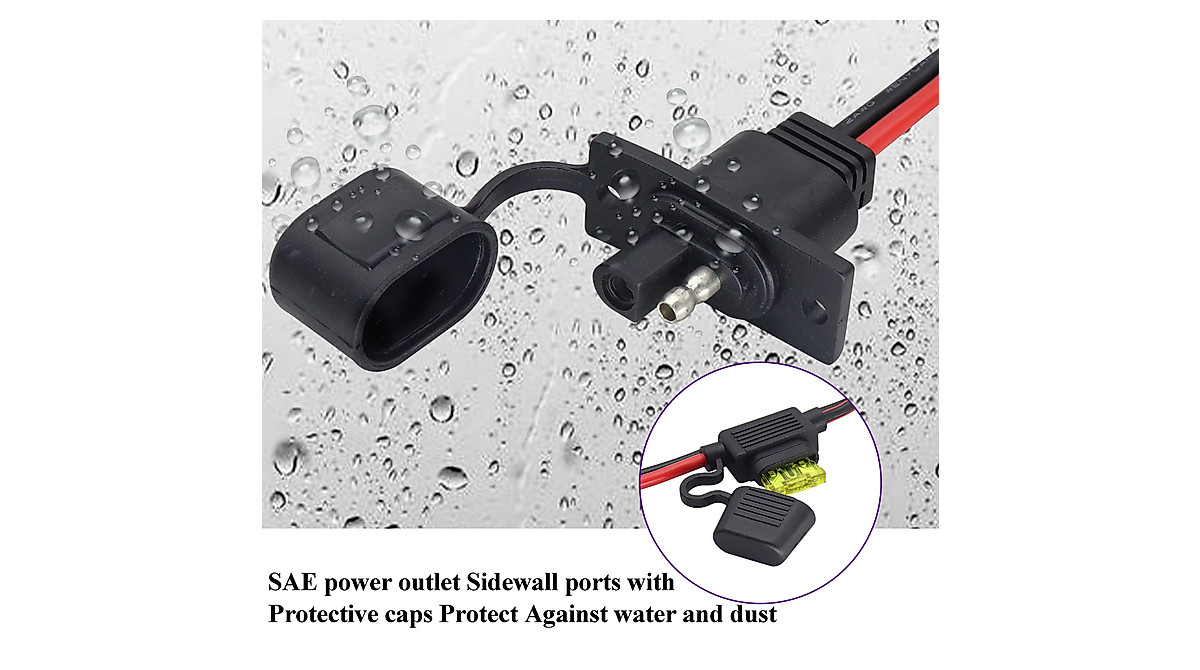 AAOTOKK SAE Solar Power Outlet Cable - Durable & Weatherproof