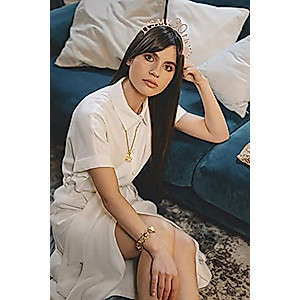 30th Birthday Girl Sash Headband,Rose Gold Birthday Tiara Sash for Women,Birthday Headpiece,30th Birthday Decorations for Her