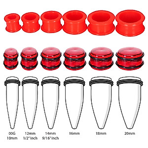 BodyJ4You 36PC Big Gauges Kit Ear Stretching 00G-20mm Silicone Tunnel Acrylic Plugs Tapers Expander