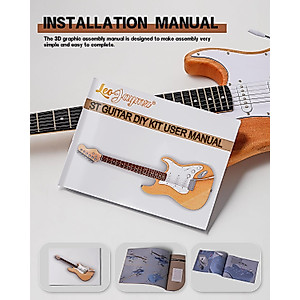 Leo Jaymz DIY ST Style Electric Guitar Kits with Mahogany Body and Maple Neck - Ebony Fingerboard and All Components Included (ST)