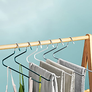 UPRA Multiple Slack/Trousers Pants Hangers 10 Pack,Anti-Rust Chrome Metal Hangers,Non Slip Rubber Coating,Space Saving,Open Ended or Easy-Slide Pant Airing Wet Clothes-Without Neckline Wrinkles,Green