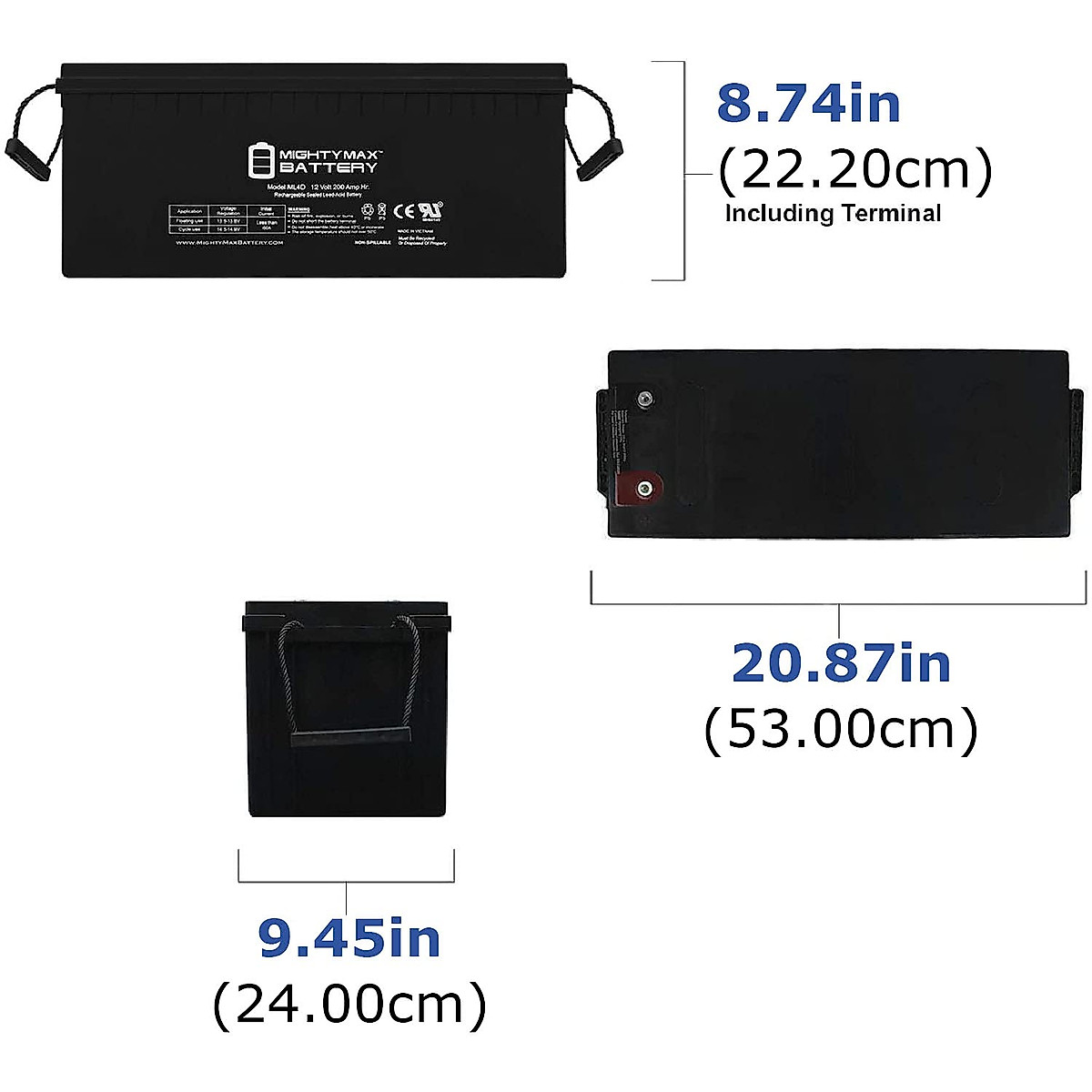 Mighty Max Battery 12V 200Ah 4D Battery Replacement for MK 8A4D / 8G4D / 8G8D - 4 Pack