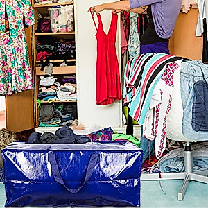 VENO 8 Packs Heavy Duty Large Storage Moving Bags Bundles, 4 Packs of Large Moving Bags with Strap and 4 Packs Oversize Moving Storage Bags