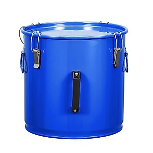 PioneerWorks Fryer Grease Bucket, 8 Gal Fryer Oil Bucket with Lid, Oil Disposal Caddy, Coated Carbon Steel Oil Filter Pot with Rust-Proof Coating, Oil Transport Container with Lock Clips, Filter Bag