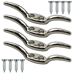 MEETOOT 4pcs Blind Accessories Hooks, Zinc Alloy Blind Cord Cleat Winder Rope Cleat Hook for Home Office Window Blinds and Flagpoles, Boats, Awnings, Tarpaulins