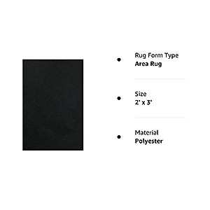 Bright House Solid Color Area Rug Black - 2' x 3'