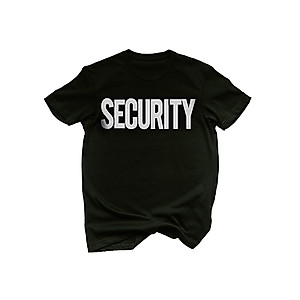 fresh tees Security T-Shirt 2 Sided Front Back Print | Event Safety Guard Staff | Graphic Tee for Men (Small,Black)