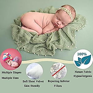 4PC Newborn Photo Props Baby Photography Basket Pictures Infant Posing Props, 1 Photo Donut, 3 Posing Pillows(Fits 0-3 Month)