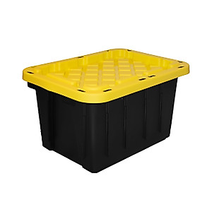 HDX Tough Polypropylene Plastic 27 Gal. Storage Tote in Black by HDX (4 pack)