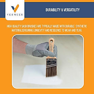 Vermeer Paint Brushes 6-Pack Angle Brushes in Assorted Sizes for All Latex and Oil Paints & Stains - Home Improvement - Interior & Exterior Use