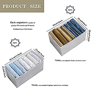 QuFrotty 3 Pieces Wardrobe Clothes Organisers With Support Board, Stable Mesh Storage Boxes to Organize Jeans, Shirts And Underwears, Foldable Drawer Organiser with Compartments