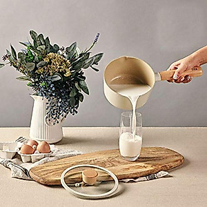 NEOFLAM FIKA Milk Pan for Stovetops and Induction | Wood Handle and Glass Lid | Made in Korea (6" / 1.5qt)